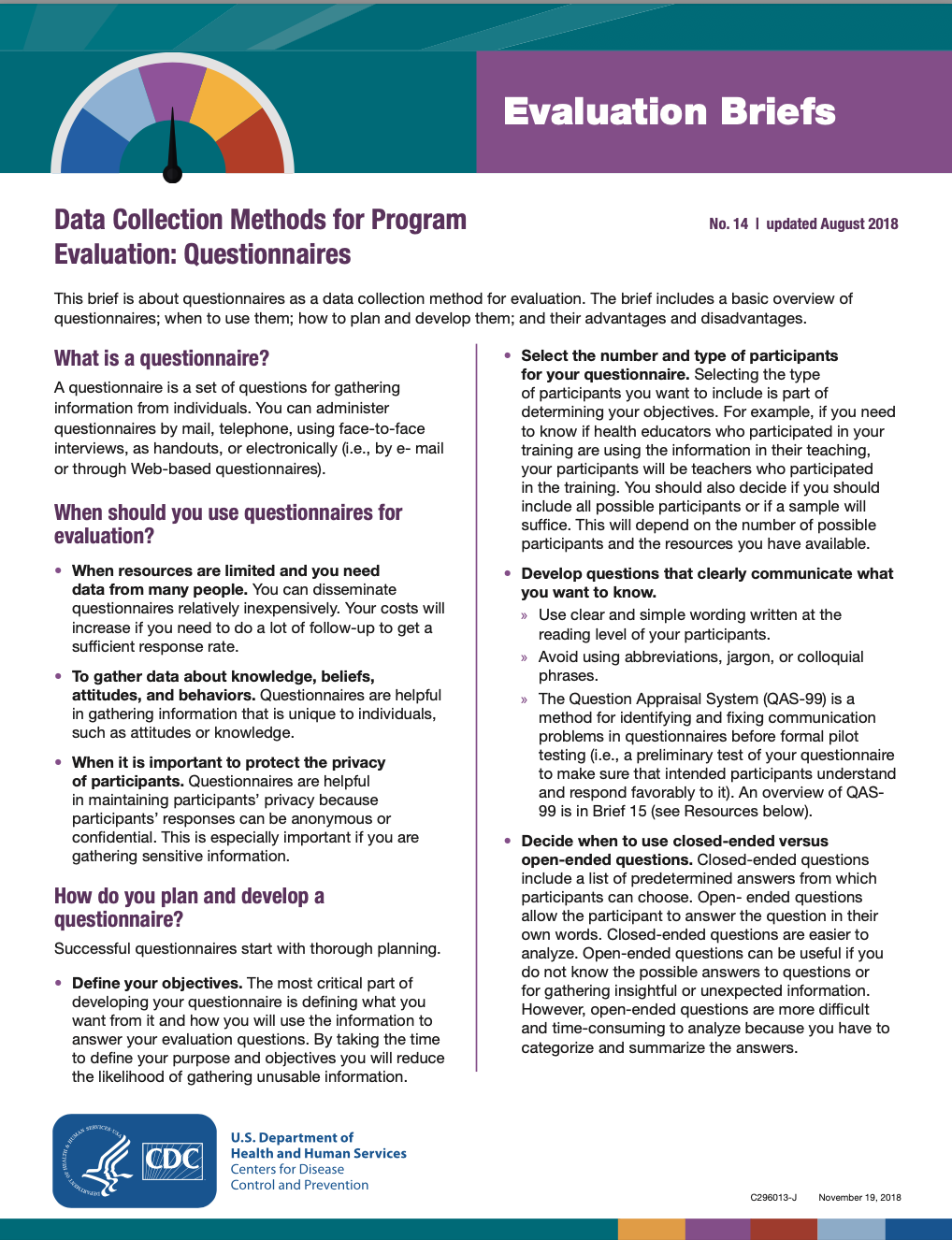 Evaluation Briefs Data Collection Methods For Program Evaluation